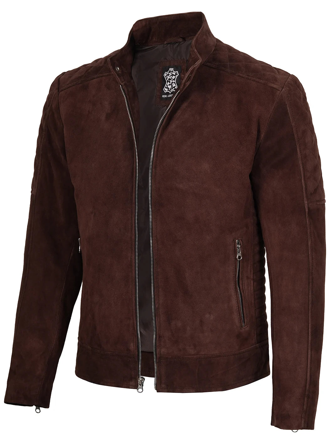 Men's Quilted Brown Suede Jacket | Urban Style – Decrum